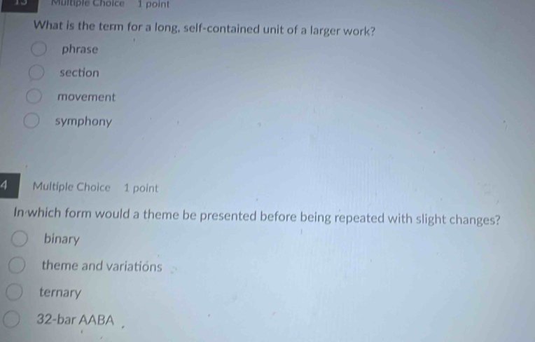 Solved: What is the term for a long, self-contained unit of a larger ...