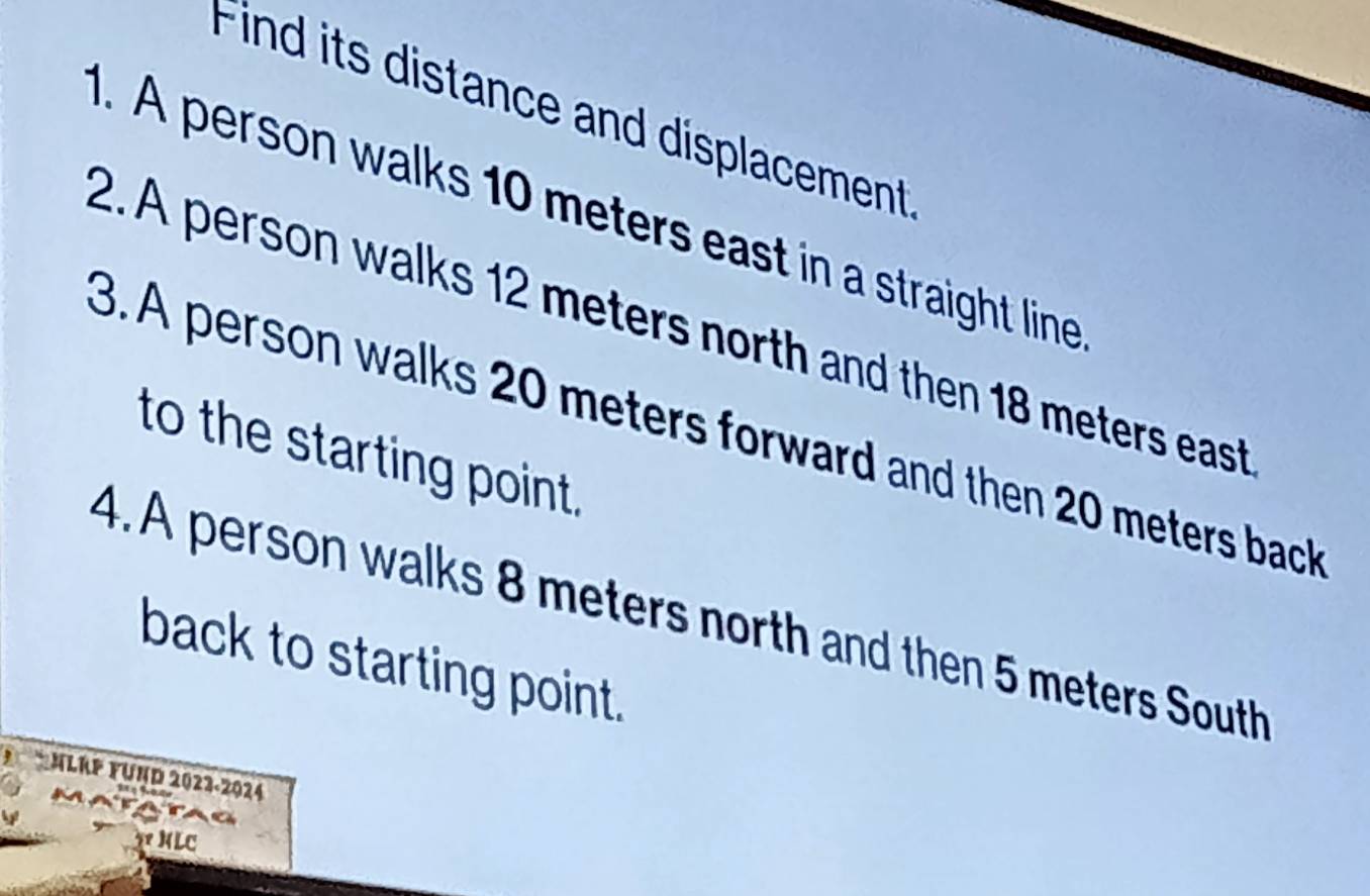 Solved: Find its distance and displacement . A person walks 10 meters ...