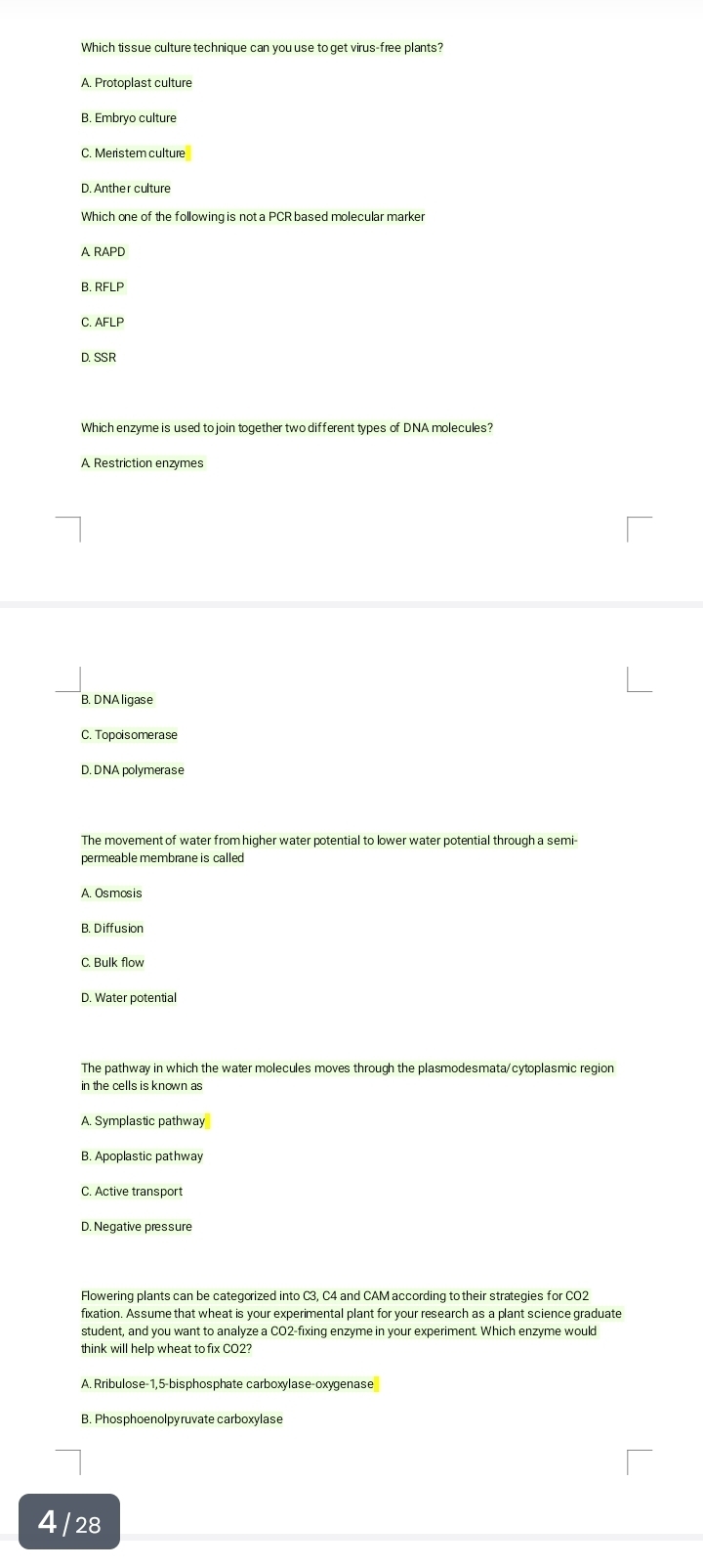 Solved: Which tissue culture technique can you use to get virus-free ...