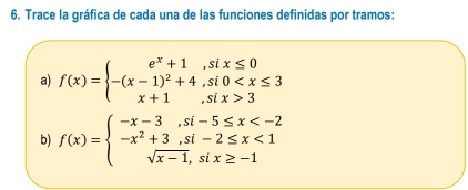 Trace la gráfica de cada una de las funciones definidas por tramos: a ...