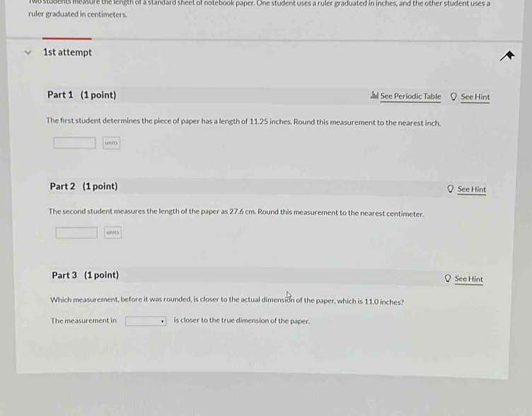 Solved: two students measure the length of a standard sheet of notebook ...