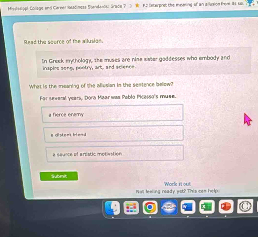 Solved: Mississippi College and Career Readiness Standards: Grade 7 F.2 ...