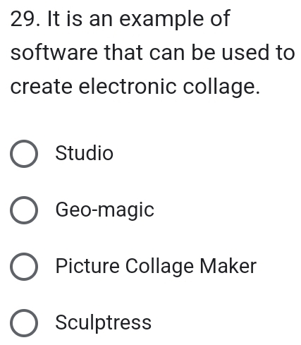 Solved: It is an example of software that can be used to create ...
