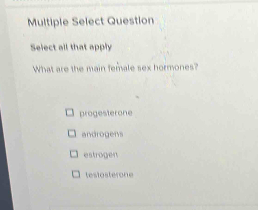 Solved Multiple Select Question Select All That Apply What Are The 0150