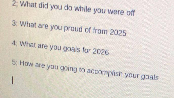 Solved: 2; What did you do while you were off 3; What are you proud of ...