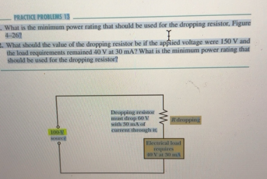 Solved: PRACTICE PROBLEMS 13 . What is the minimum power rating that ...