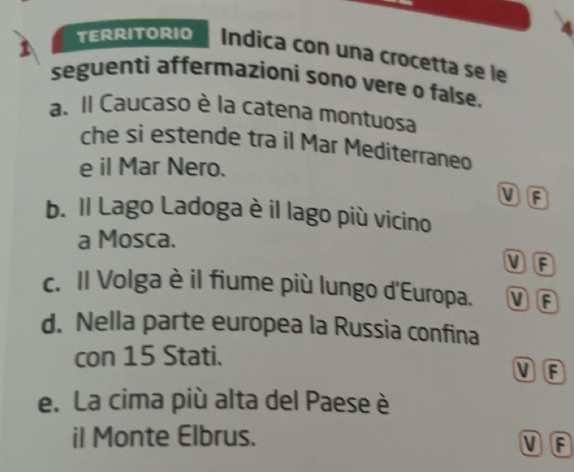 Risolto:TERRITORIO Indica con una crocetta se le seguenti affermazioni ...