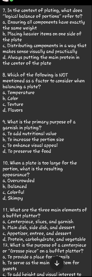 Solved: In the context of plating, what does "logical balance of ...