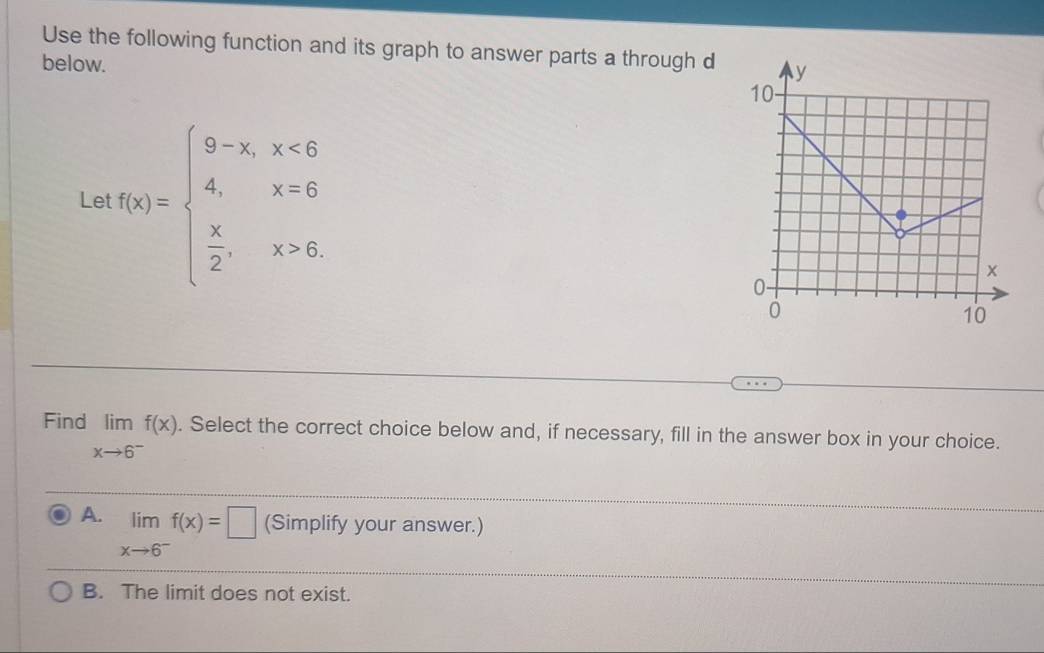 Solved: Use the following function and its graph to answer parts a ...