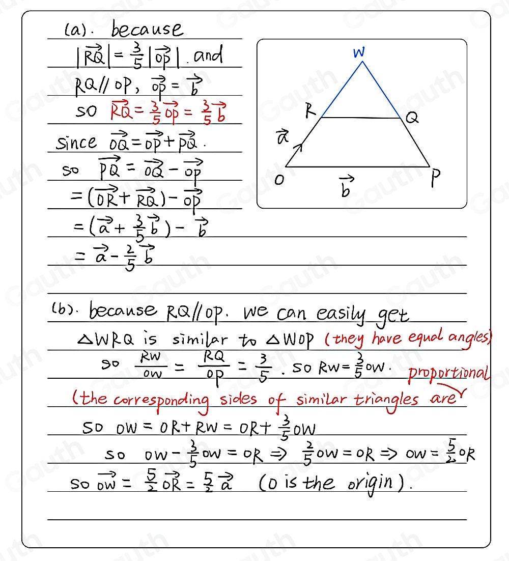 Selesai:22 11 NOT TO SCALE The diagram shows a trapezium OPQR. O is the origin, vector OR=a an