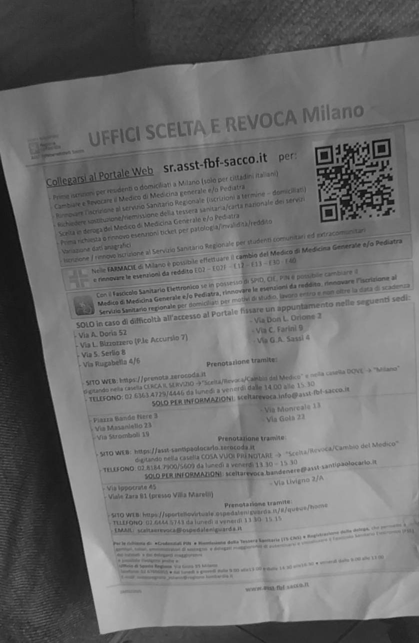 Risolto:UFFICI SCELTA E REVOCA Milano Collegarsi al Portale Web sr.asst-fbf-sacco.it per: Prime