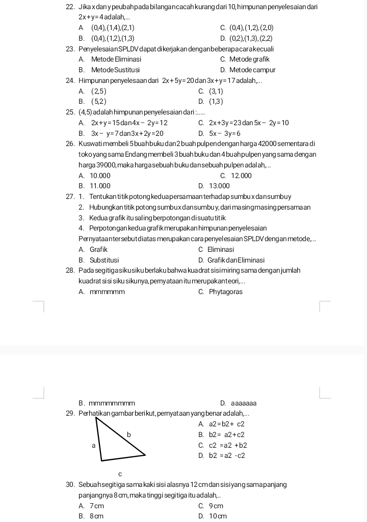 Telah dijawab:Jika x dan y peubah padabilangan cacahkurang dari 10 ...