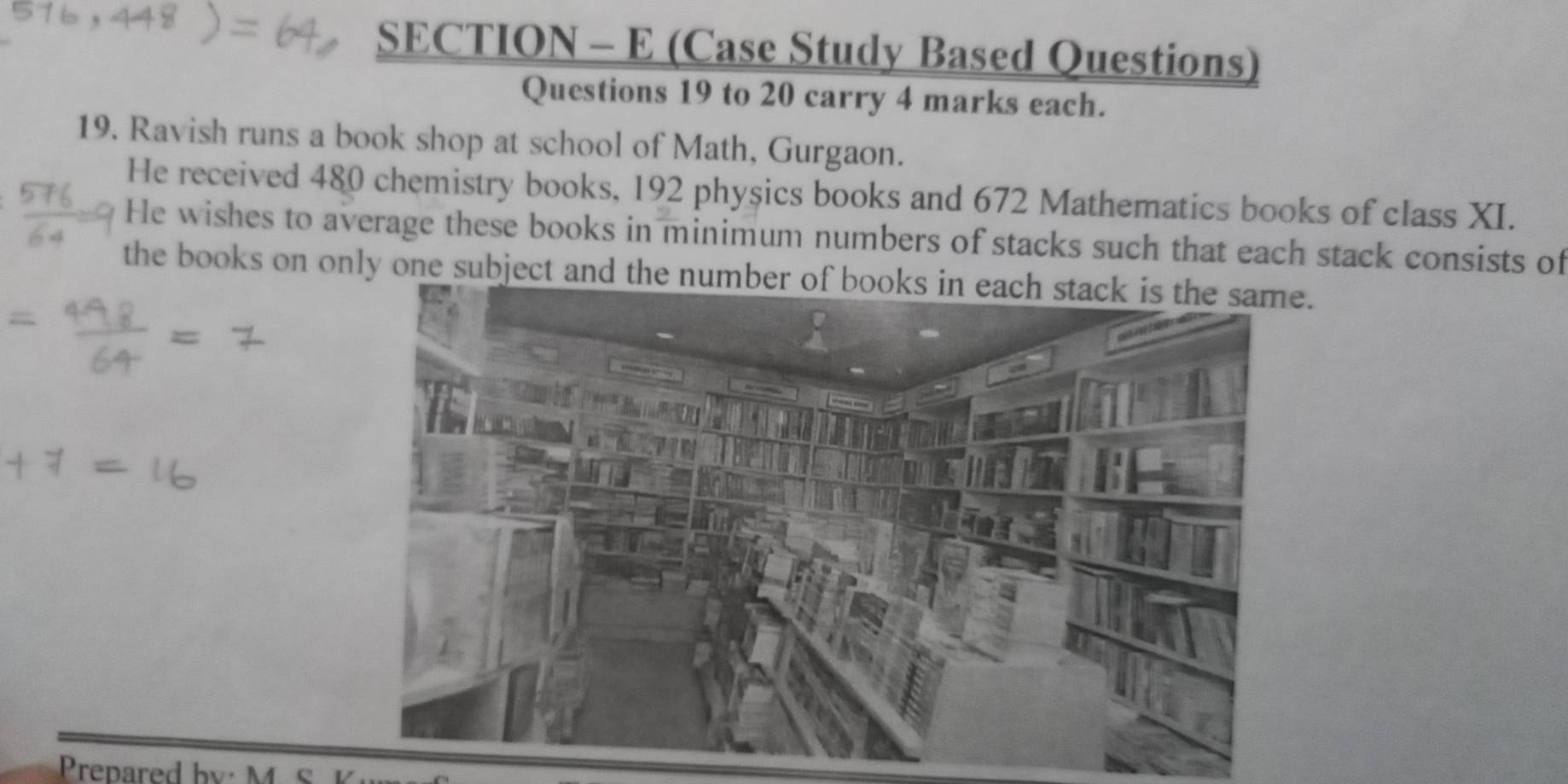 Solved: SECTION - E (Case Study Based Questions) Questions 19 to 20 carry 4 marks each. 19. Ravi ...
