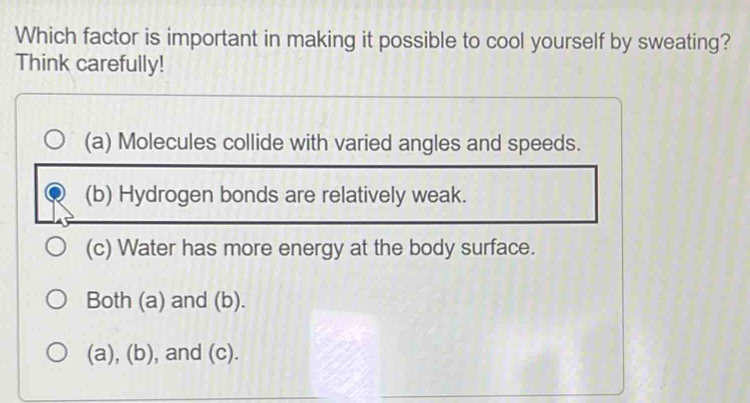 Solved: Which factor is important in making it possible to cool ...