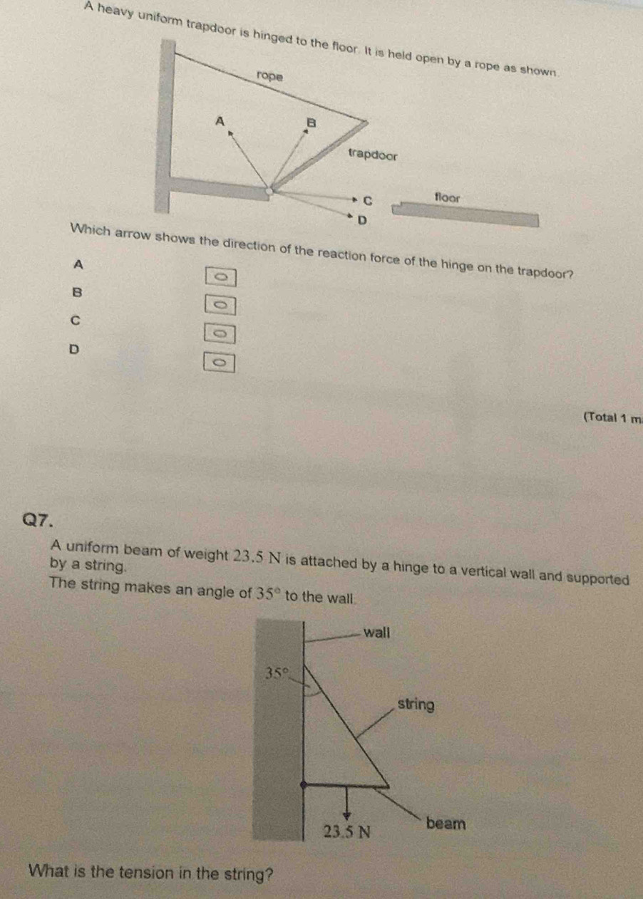 Solved: floor Which arrow shows the direction of the reaction force of ...