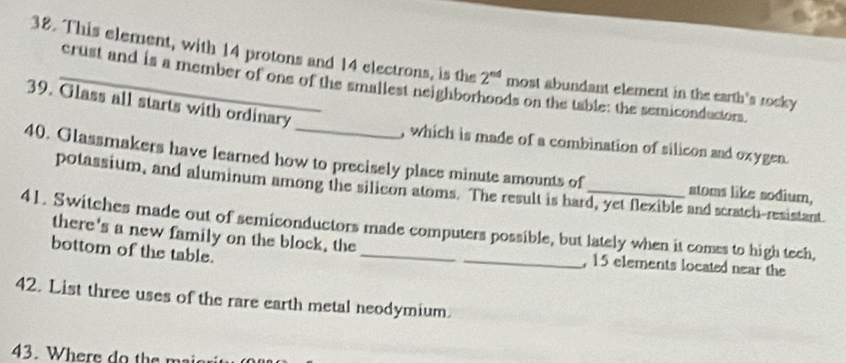 Solved: This element, with 14 protons and 14 electrons, is the 2^(nd ...