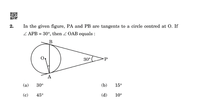 Solved: In the given figure, PA and PB are tangents to a circle centred ...
