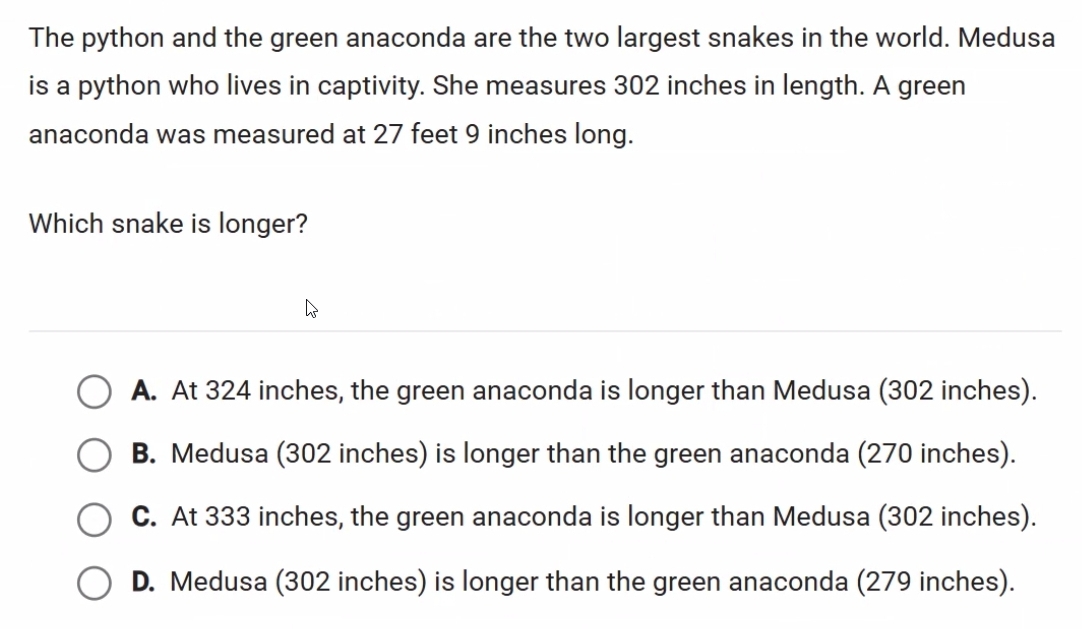 Resuelto:The python and the green anaconda are the two largest snakes ...