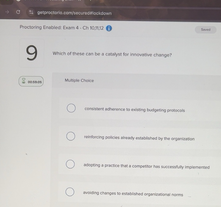 Solved: Proctoring Enabled: Exam 4 - Ch 10, 11, 12 Saved 9 Which of these can be a catalyst for ...