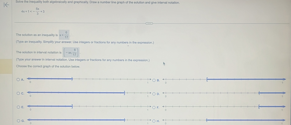 Solved: Solve the inequality both algebraically and graphically. Draw a ...