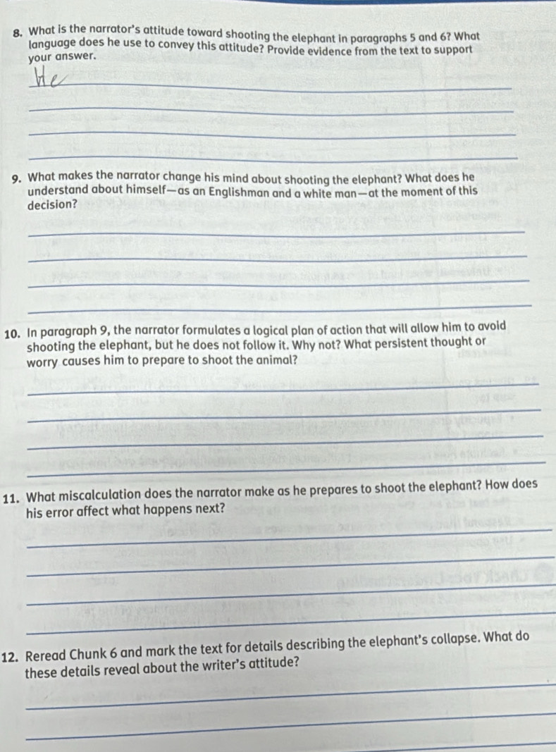 Solved: What is the narrator's attitude toward shooting the elephant in ...