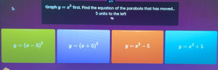 Solved: Graph y=x^2 first. Find the equation of the parabola that has ...