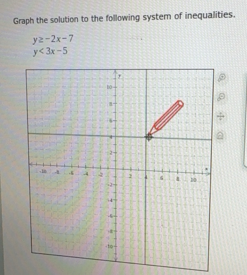 Solved: Graph the solution to the following system of inequalities. y≥ ...