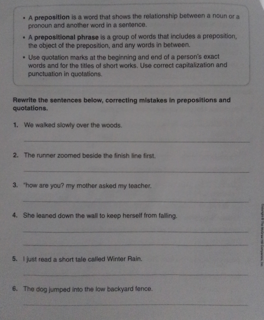 Solved: A preposition is a word that shows the relationship between a ...