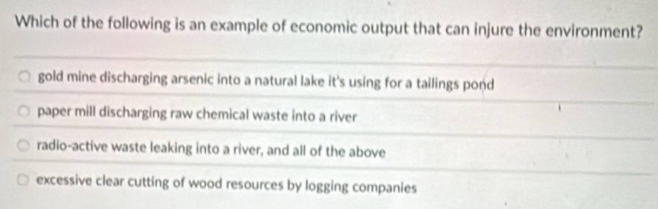 Solved: Which of the following is an example of economic output that ...