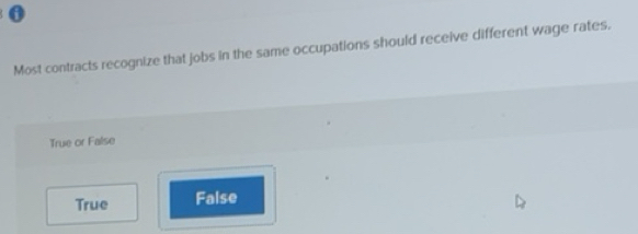 Solved: Most contracts recognize that jobs in the same occupations ...