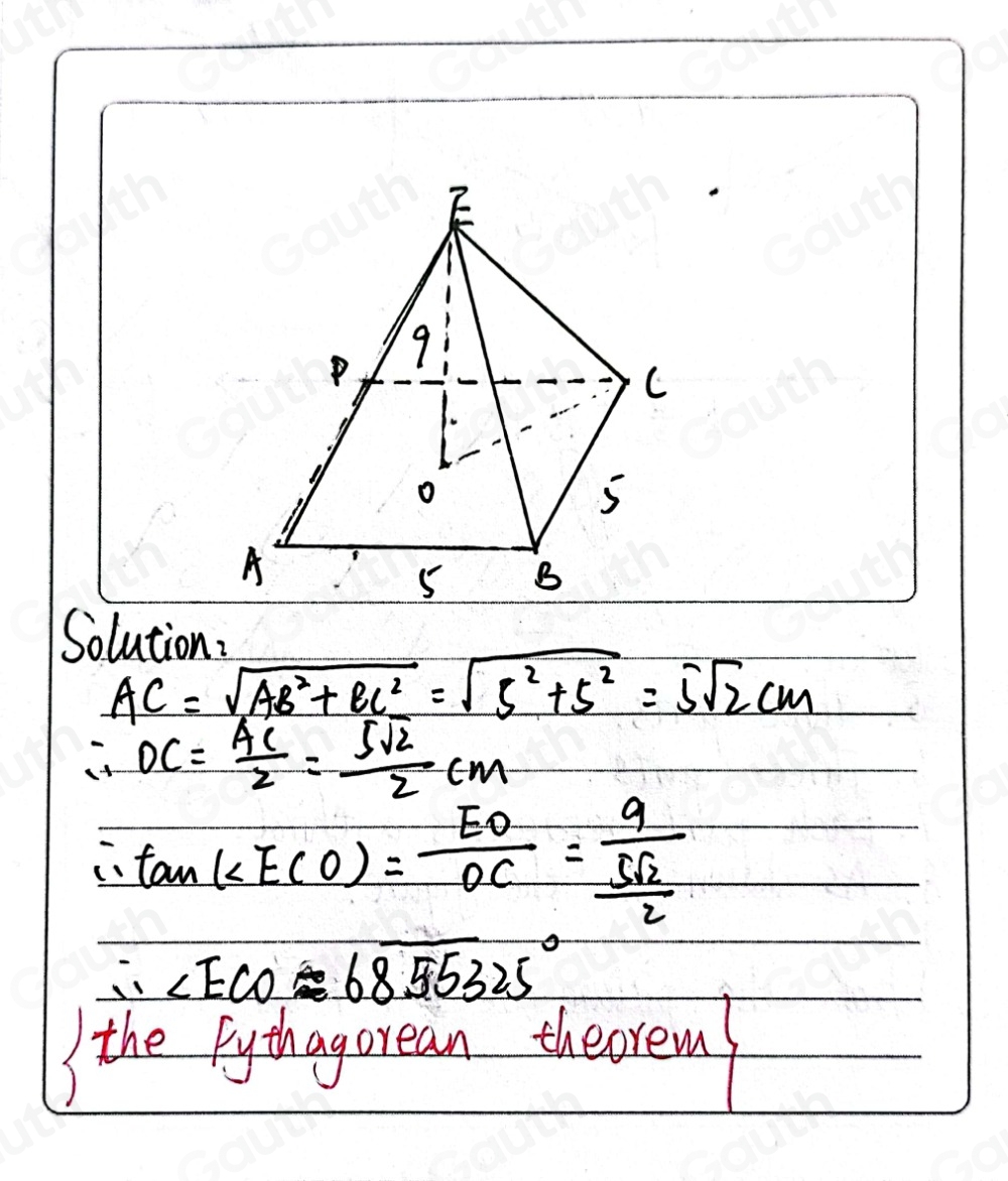 Telah dijawab:The diagram shows a pyramid ABCDE. The pyramid has a square horizontal base ABCD ...