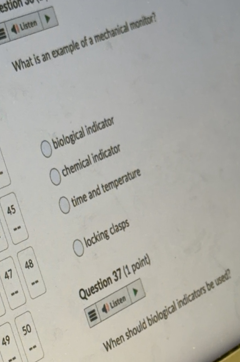 Solved: estión 30 Listen What is an example of a mechanical monitor ...