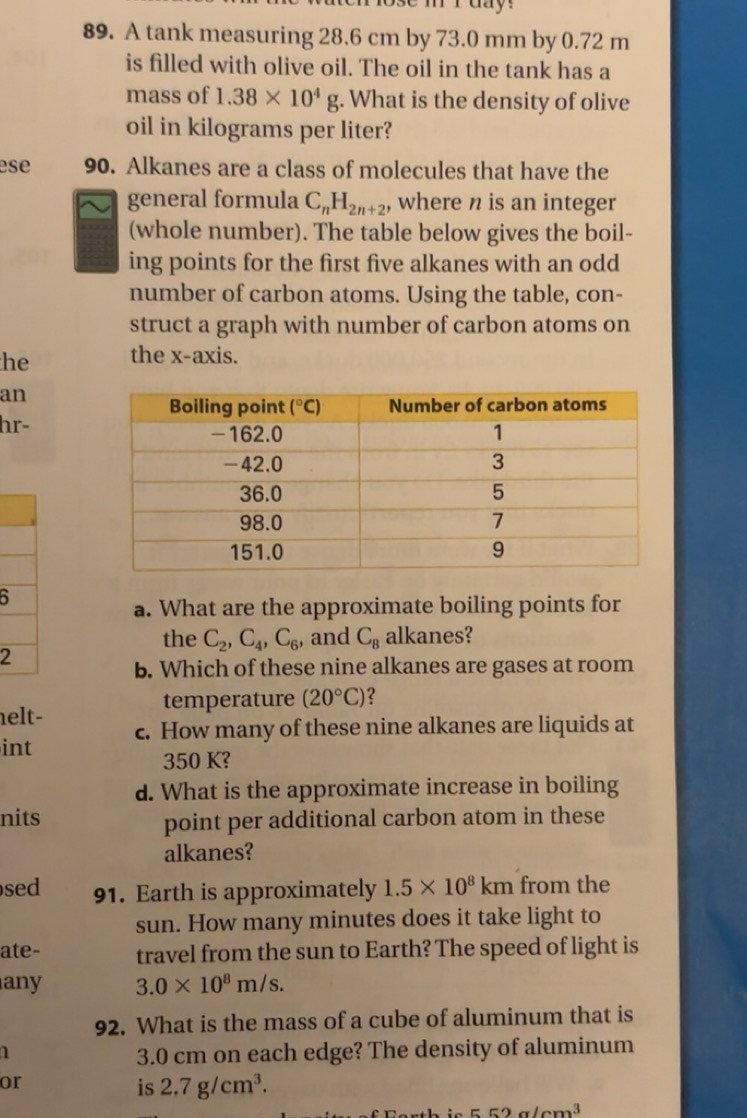 Solved: mose m r day . 89. A tank measuring 28.6 cm by 73.0 mm by 0.72 ...