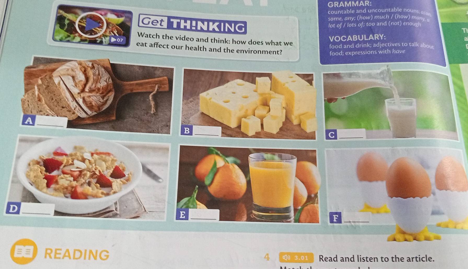 Resuelto:GRAMMAR: countable and uncountable nouns; o/an some, any; (how ...