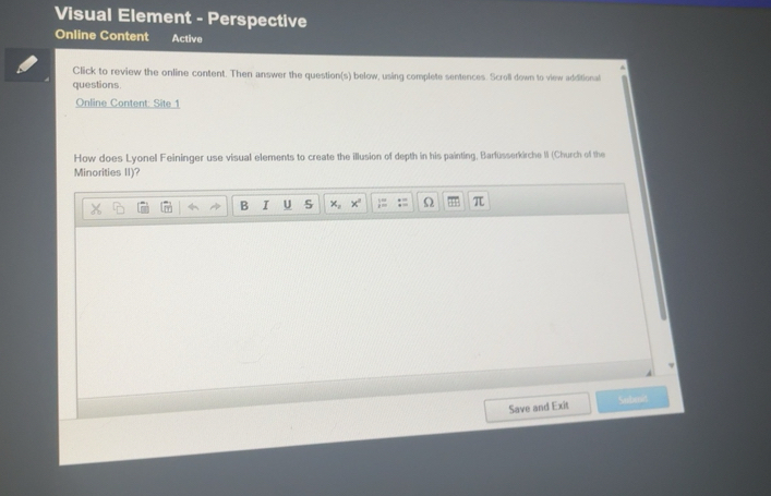 Solved: Visual Element - Perspective Online Content Active Click to review the online content. T ...