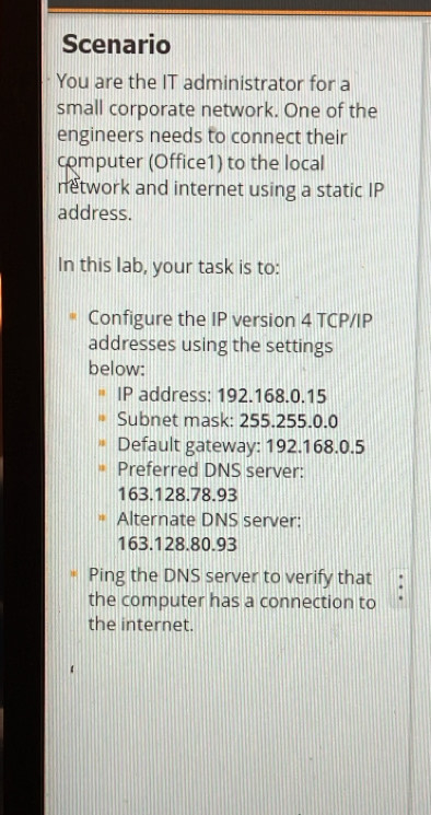 Solved: Scenario You are the IT administrator for a small corporate ...