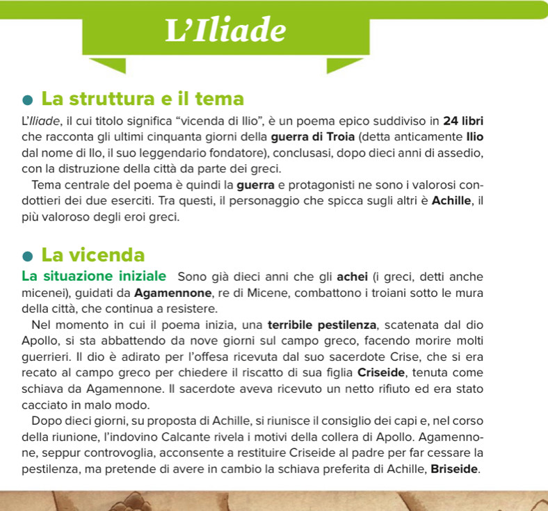 Risolto:L’Iliade La struttura e il tema L’lliæde, il cui titolo ...