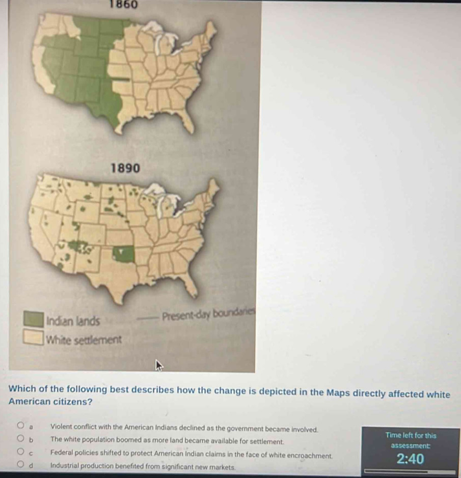 Solved: 1860 Which of the following best describes how the change is ...