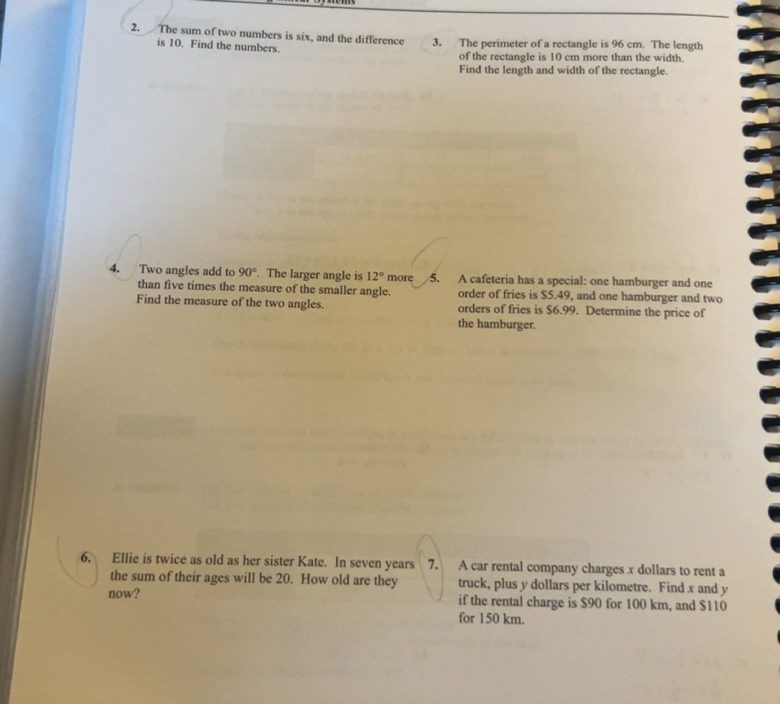 Solved: The sum of two numbers is six, and the difference 3. The ...