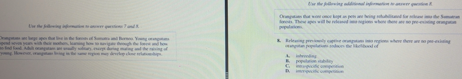 Solved: Use the following additional information to answer question 8 ...