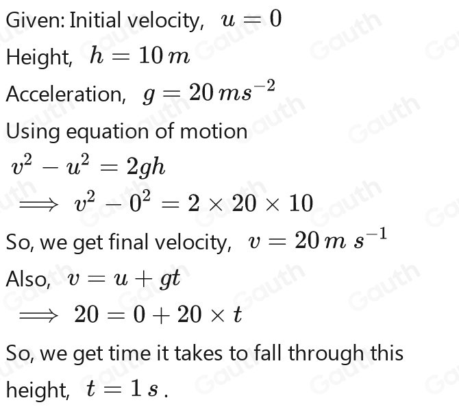 Solved: A stone is dropped from a height of 10 m on an unknown planet ...