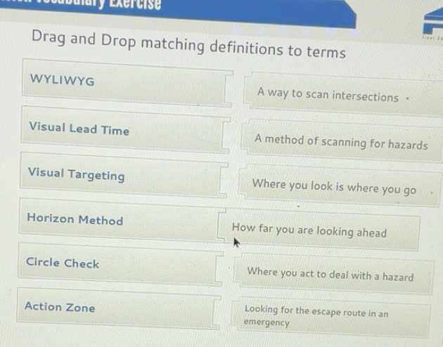 Solved: ===ary Exercise Fleet 5s Drag and Drop matching definitions to ...