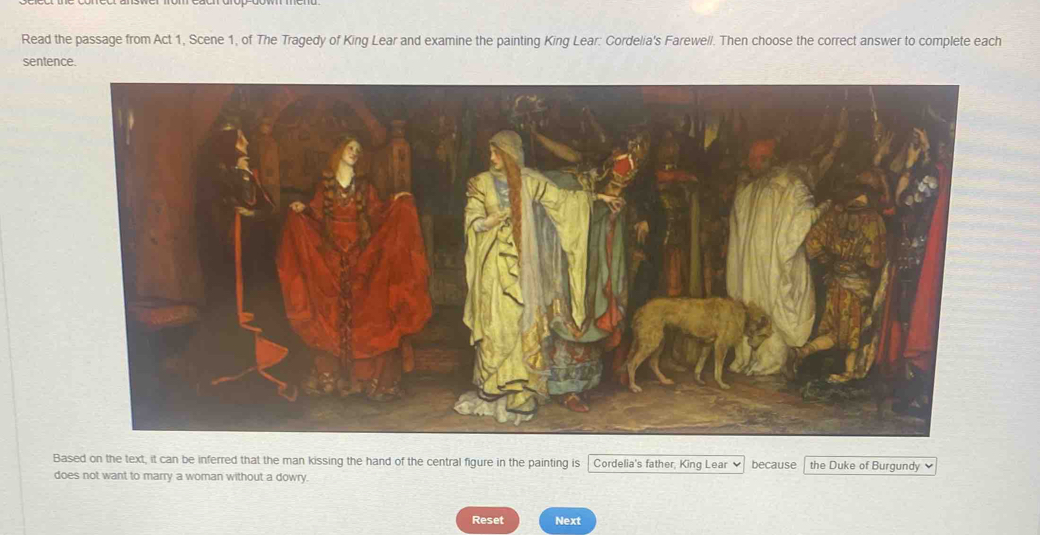 Solved: Read the passage from Act 1, Scene 1, of The Tragedy of King Lear and examine the ...