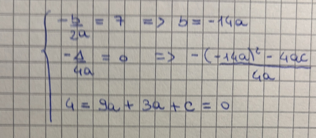Risolto:beginarrayl - 3/4 =r -frac 47, - 4/9 +9+1=frac x- 1/100 +ln ...