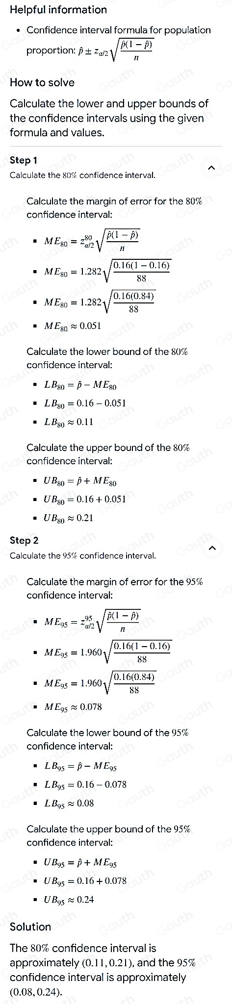 Solved: You are looking at a population and are interested in the proportion p that has a ...