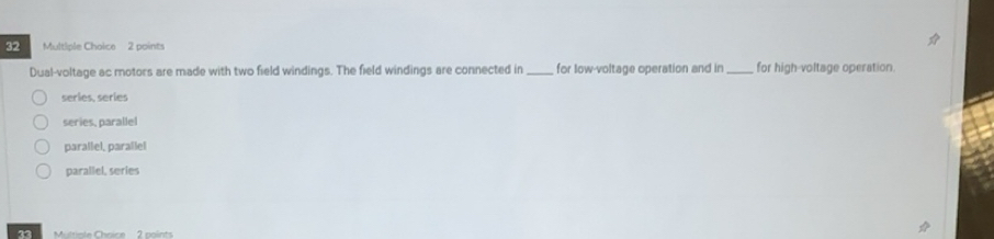 Solved: Dual-voltage ac motors are made with two field windings. The ...