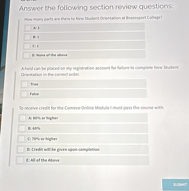 Solved: Answer the following section review questions: How many parts ...