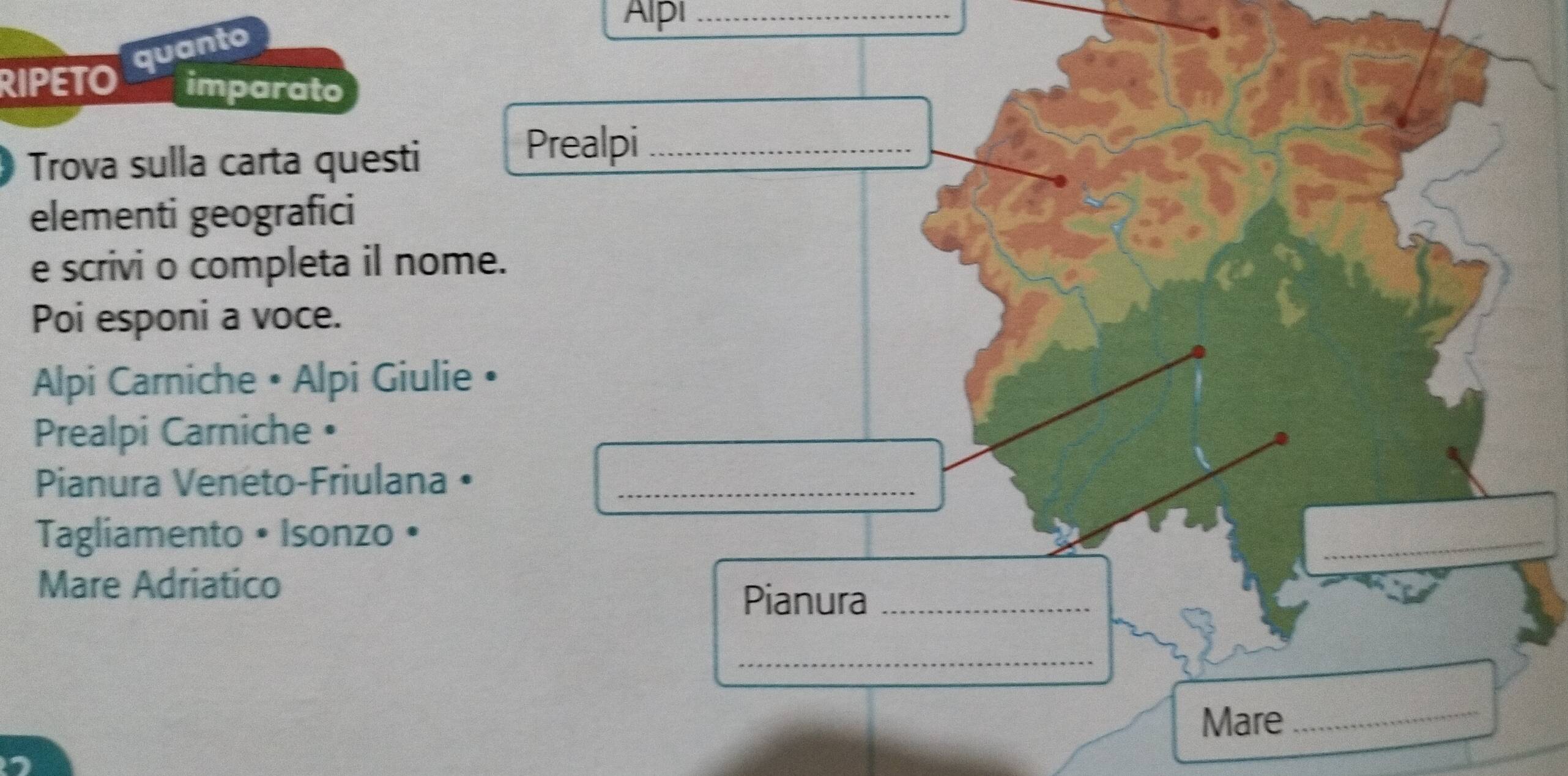 Risolto:Alpl_ quanto RIPETO imparato Trova sulla carta questi Prealpi ...