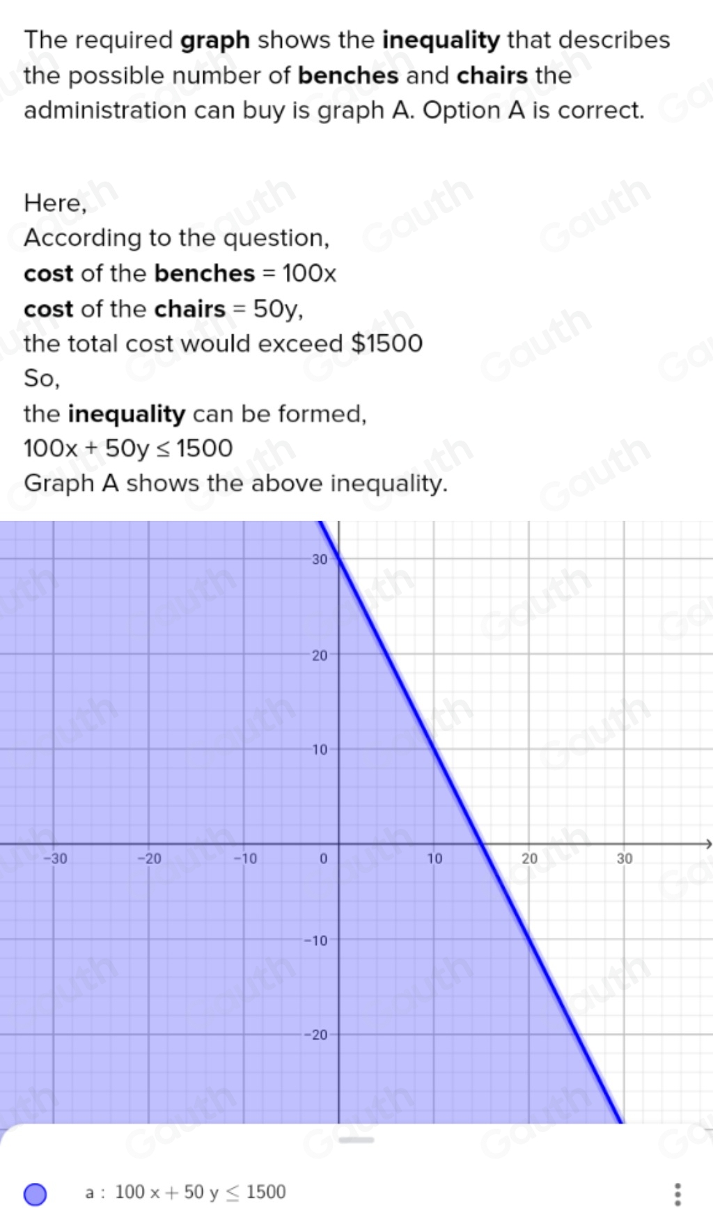 Solved: A school's administration needs to buy benches and chairs for ...