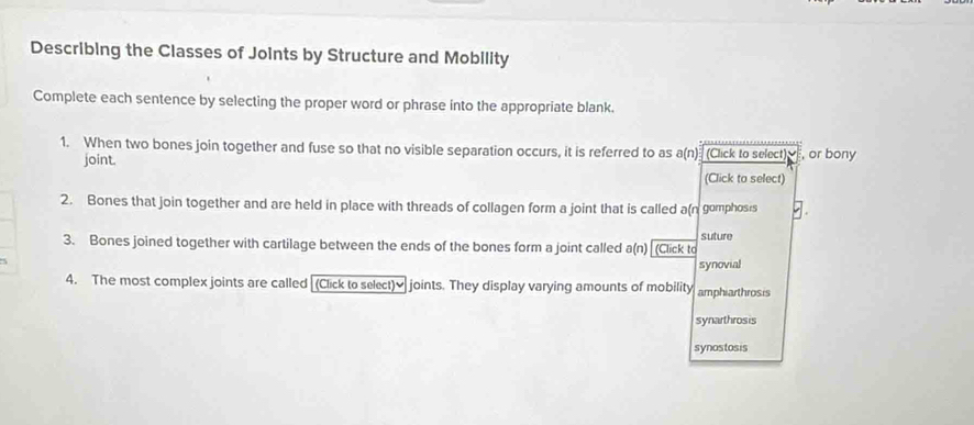 Solved: Describing the Classes of Joints by Structure and Mobility ...